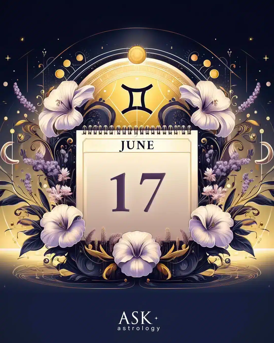 Zodiac Calendar June 17 - Happy Birthday Gemini Sun Sign!