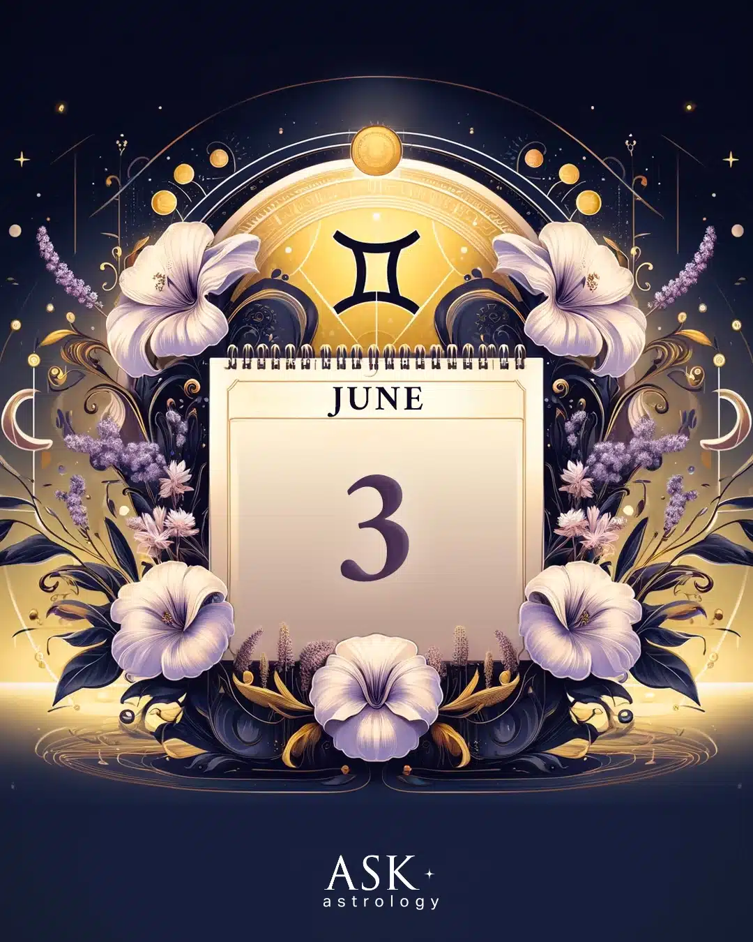 Zodiac Calendar June 3 - Happy Birthday Gemini Sun Sign!