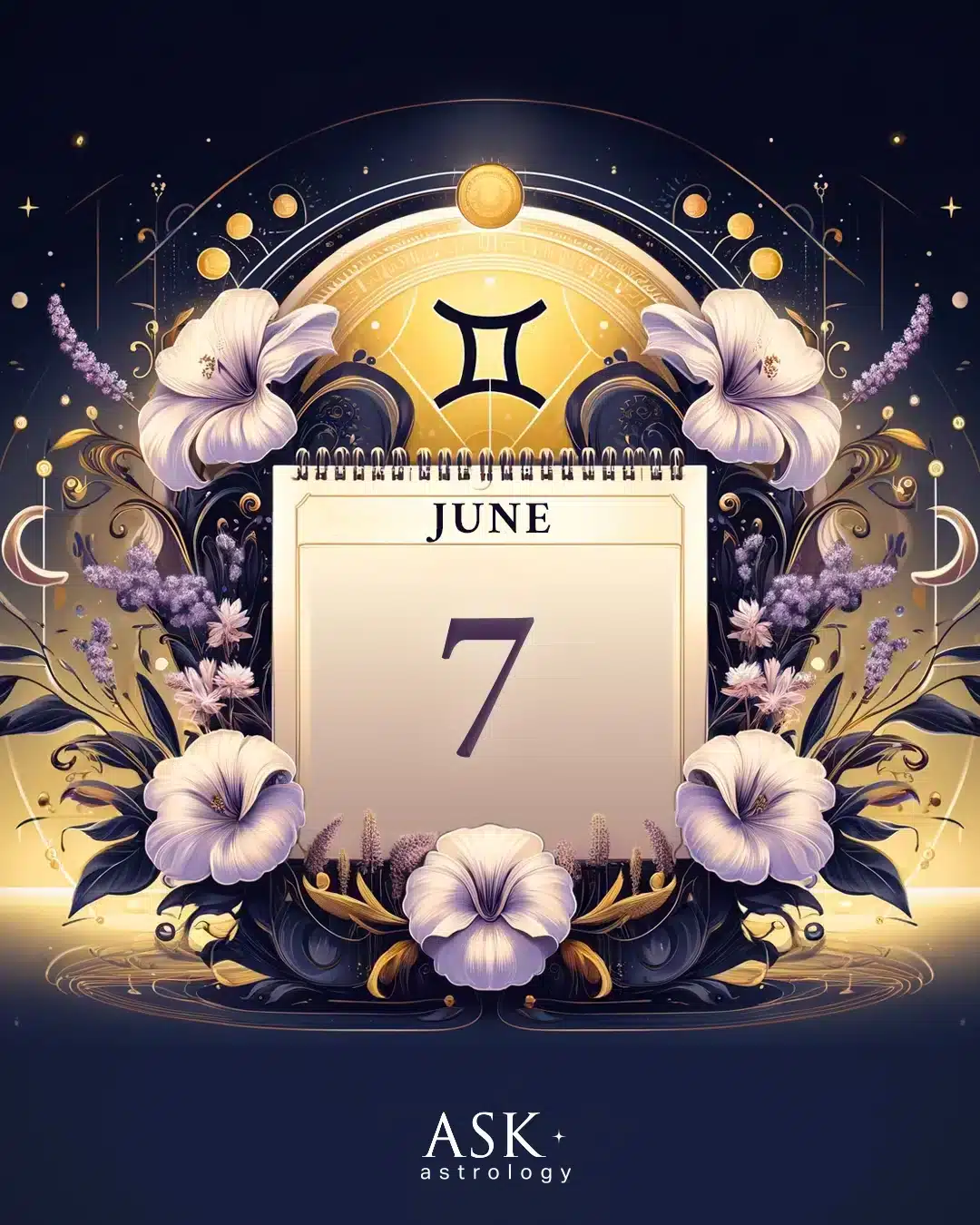 Zodiac Calendar June 7 - Happy Birthday Gemini Sun Sign!