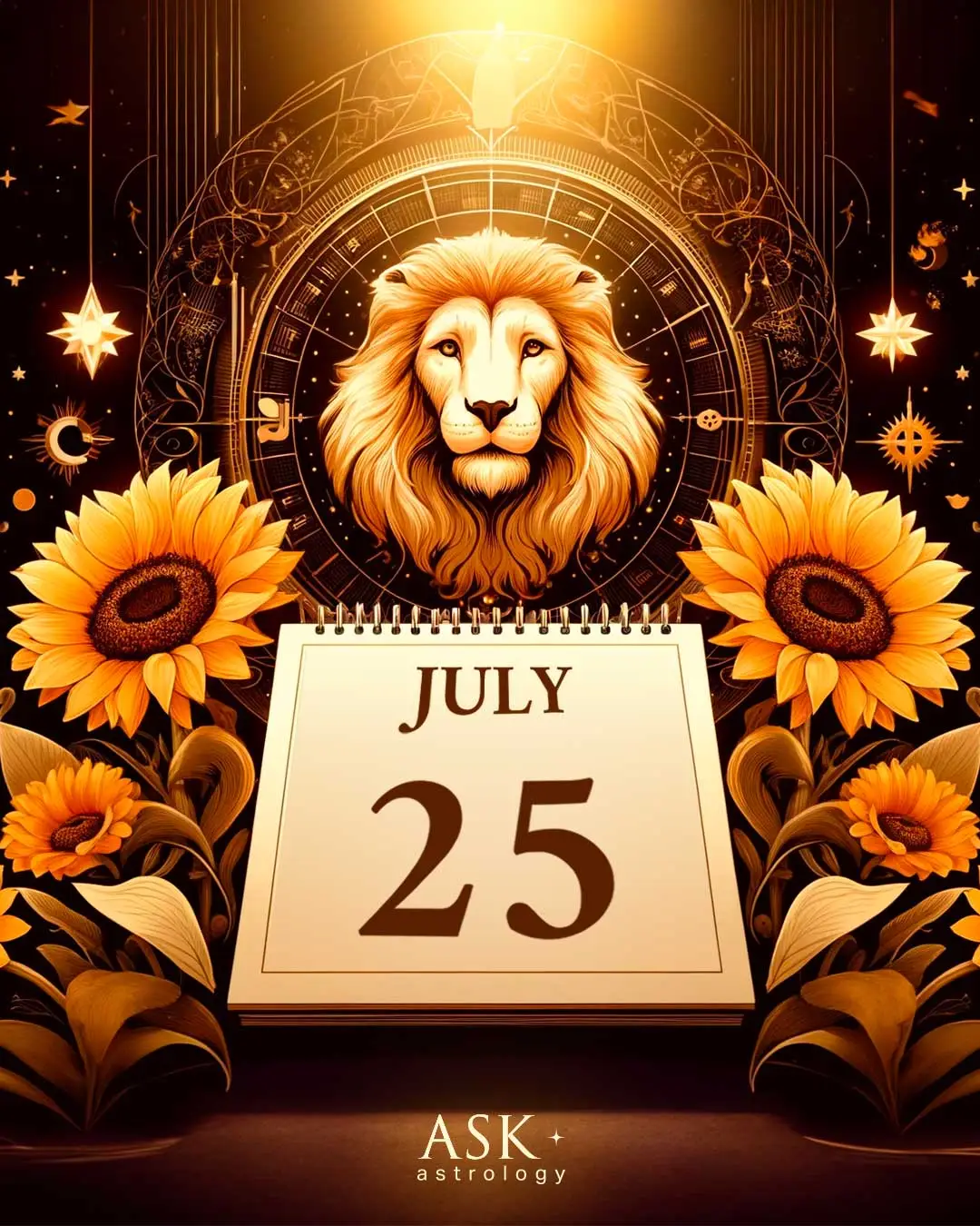 Zodiac Calendar July 25 - Happy Birthday Leo Sun Sign!