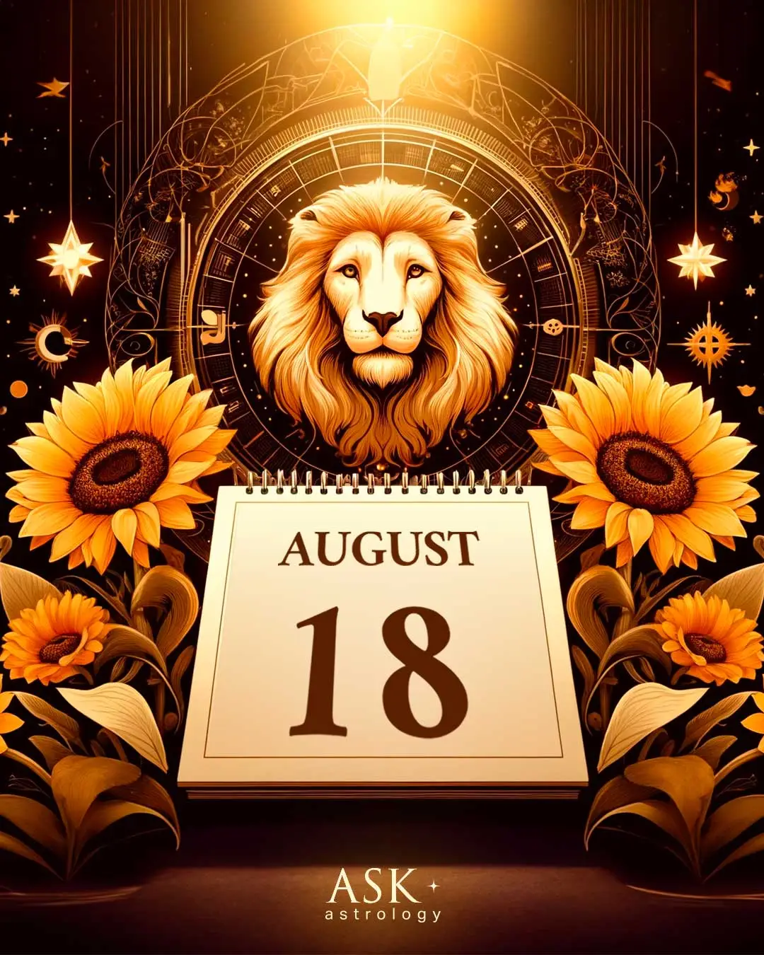 Zodiac Calendar August 18 - Happy Birthday Leo Sun Sign!