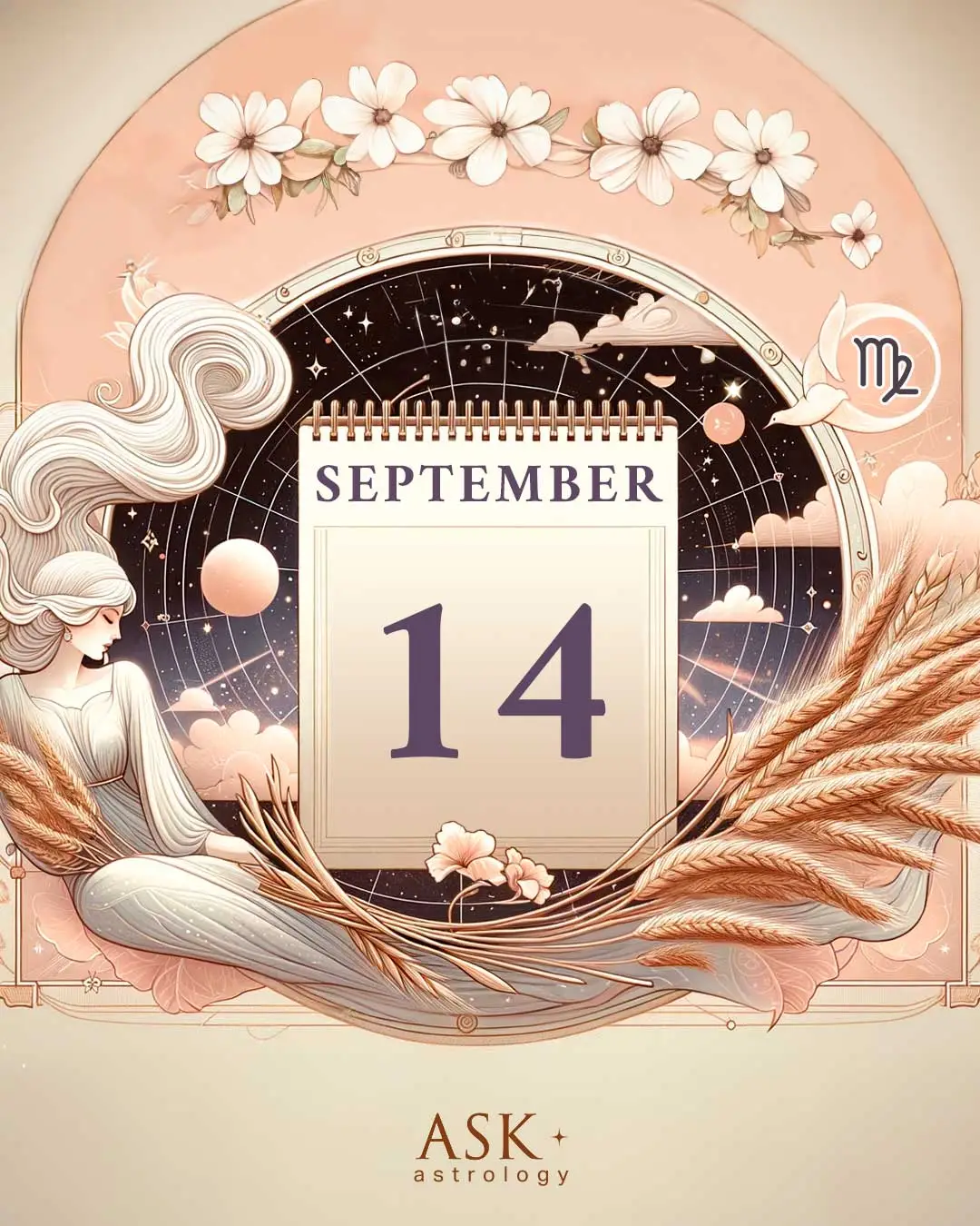 Zodiac Calendar September 14 - Happy Birthday Virgo Sun Sign!