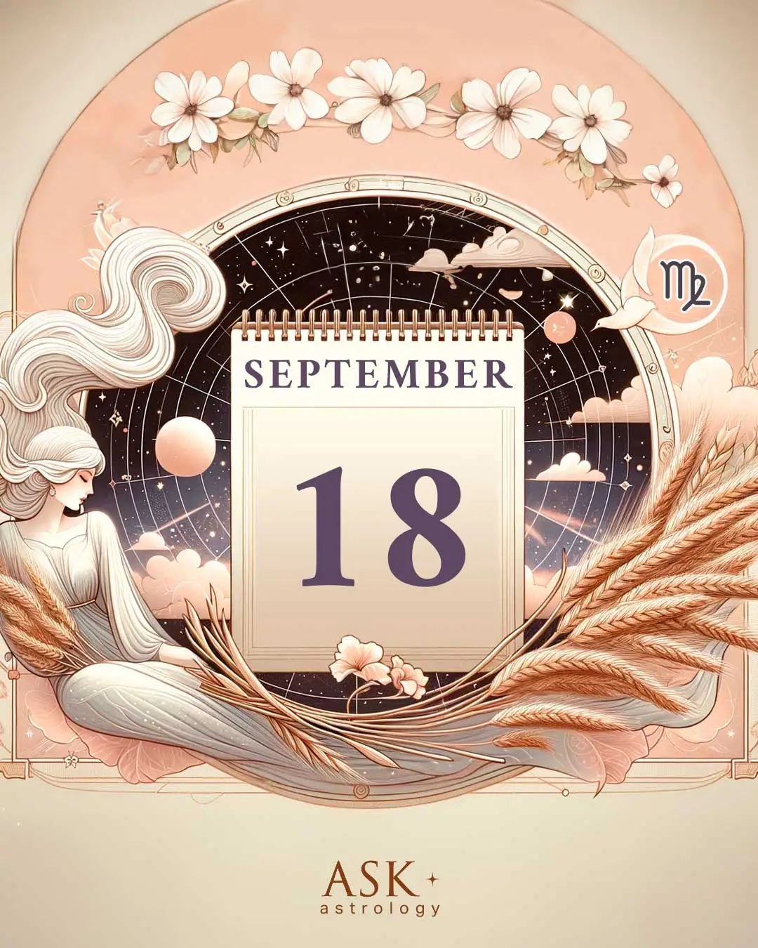 Zodiac Calendar September 18 - Happy Birthday Virgo Sun Sign!