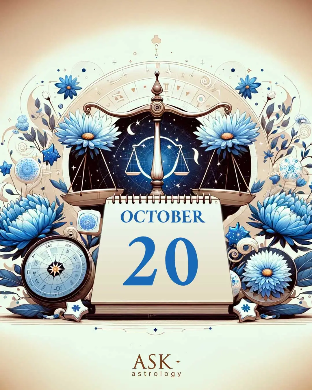 Zodiac Calendar October 20 - Happy Birthday Libra Sun Sign!